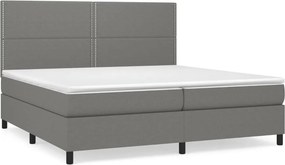 Box spring postel s matrací tmavě šedá 200x200 cm textil 3141722