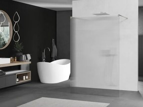 Mexen Kioto, sprchová zástěna Walk-In 100 x 200 cm, 8mm sklo s žebrovým vzorem, broušená ocel profil, 800-100-002-97-09