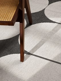 NORTHRUGS, Kusový koberec Duet Bowen 106244 Black/White - na ven i na doma, 200x290, černobílá, chodba / předsíň