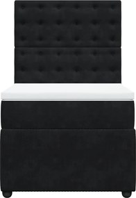 Box spring postel s matrací černá 100x200 cm samet 3292276