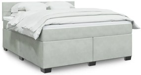 Box spring postel s matrací světle šedá 180x200 cm samet 3288678