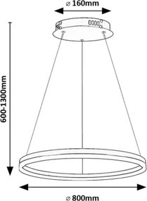 Rabalux 72302 - LED Lustr na lanku ISAURE LED/45W/230V