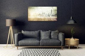Obraz na skle Město New York Paneláky 125x50 cm
