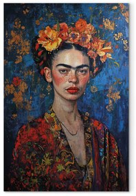 Obraz Portrait of Frida - Klimt-Style Composition on a Dark Blue Background