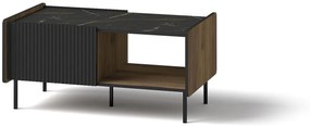 PRIVILEGE P11 konferenční stolek, dekor orech warmia/san sebastian/čierny mat
