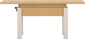 Rozkládací polohovací konferenční stolek HOGO 3v1 | 120-157x62,5-74,5x67 cm | síla horní desky 32 mm | dub bookmatch/nohy kašmír