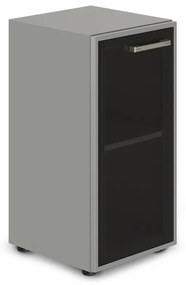 Nízká úzká skříň TopOffice Premium, levá, 39,9 x 40,4 x 80 cm, šedá