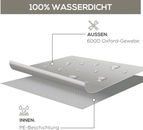 Outsunny Ochranný kryt pro zahradní nábytek Zimní nepromokavý kryt Anti-UV plachta 600D Oxford 210 x 140 x 80 cm Šedá barva