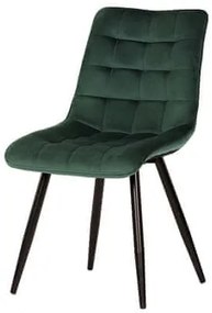 Autronic Moderní jídelní židle Židle jídelní, zelený samet, nohy černá kov (CT-384 GRN4)
