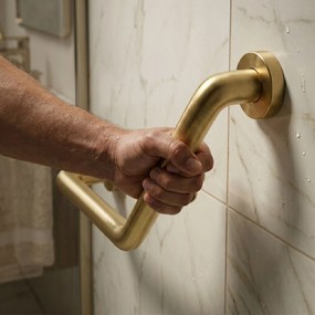 Rea Rea, nástěnné koupelnové rohové madlo, zlatá matná, REA-91505