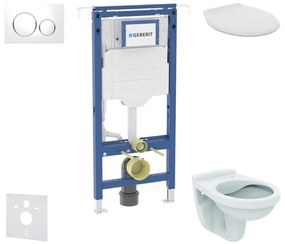 Geberit Duofix - Set předstěnové instalace, klozet Alpha se sedátkem, tlačítko Sigma20, bílá/chrom SANI11CD3110