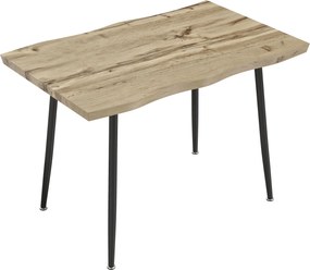 Jídelní stůl HOMCOM pro 4 osoby, 110 × 70 × 75 cm, moderní severský design, ocelový rám, deska s dubovým dekorem