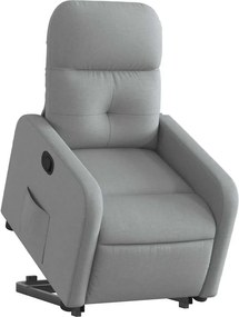 Zvedací polohovací křeslo světle šedé textil 3206795