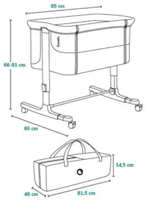 Lionelo - Dětská postýlka 3v1 AURORA šedá