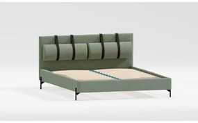 Zelená čalouněná jednolůžková postel s roštem 90x200 cm Tulsa – Ropez