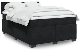 Box spring postel s matrací černá 140 x 190 cm samet 3288602