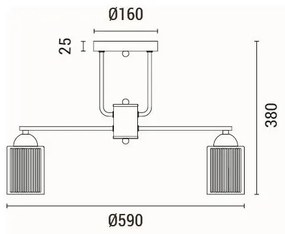 Přisazený lustr MADISSON 3xE27/60W/230V