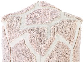 Bavlněný puf 40 x 40 cm béžový/ růžový ROJHAN Beliani