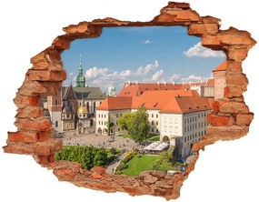 Wallmuralia Nálepka 3D díra samolepící Krakov Polsko 90x70 cm