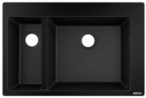 Hansgrohe - Vestavný granitový dřez S510-F635, grafitová černá 43315170