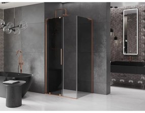 Mexen Velar L, sprchový kout s posuvnými dveřmi 100 x 120 cm, 8mm šedé sklo, měděná matná, 871-100-120-43-65