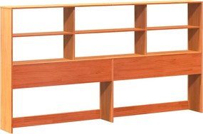 Postel s knihovnou bez matrace hnědá 200 x 200 cm masivní dřevo 3321921