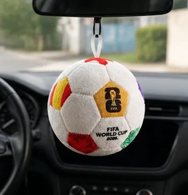 polštář, dekorativní, tvar míče, motiv WORLD CUP 2026, 12x12 cm, plyš, tématika MS 2026, Dekorino PD20260001