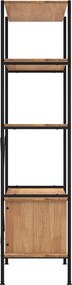5patrový policový regál se skříňkou 80x40x163cm ocel a kompozit 336355