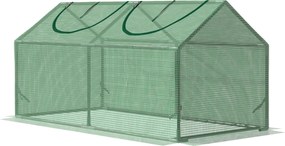 Outsunny Polyethylenový skleník s oknem PE - Skleník na rajčata s chladicím rámem 120 x 60 x 60 cm Zelený | Aosom