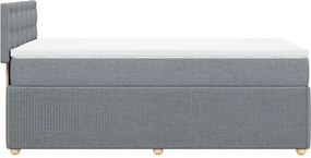 Box spring postel s matrací světle šedý 100 x 200 cm textil 3287381