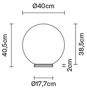 Fabbian Lumi Sfera stolní lampa, bez nohy, Ø 40 cm