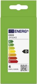 Emos lighting LED žárovka Filament A60 / E27 / 5,9 W (60 W) / 806 lm / neutrální bílá 1525733498