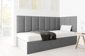 Eka Čalouněná postel Lucy s čalouněnými panely ZDARMA - 90x200 cm Barva látky Trinity: (2315) Tmavá šedá