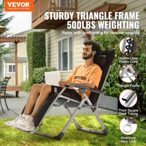 Zero Gravity Křeslo 66 cm polohovací křeslo s nulovou gravitací vnitřní – HQB-FAN001