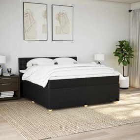 Box spring postel s matrací černá 200x200 cm textil 3287579