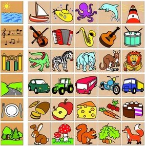 Detoa Dřevěné puzzle Co kam patří / od 3 let