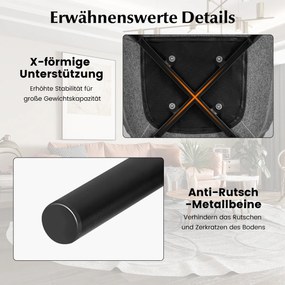 Costway Sada 2 jídelních židlí čalouněné židle s ergonomickým opěradlem šedo