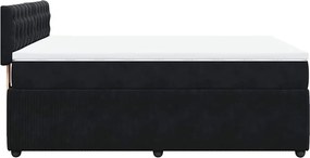 Box spring postel s matrací černá 140x200 cm samet 3290066