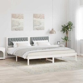 Rám postele Světle šedá 200 x 200 cm Masivní borové dřevo 3394237
