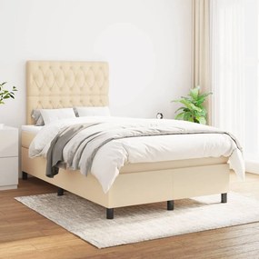 Box spring postel s matrací krémová 120x190 cm textil 3269907