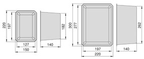 Sapho LINDO miska vysoká, sada 4ks (2x 150x220mm+2x 220x300mm), plast, antracit - LD004