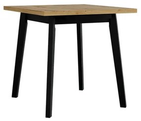 Rozkládací čtvercový stůl Harry 80 x 80/110 I L, Barva dřeva: dub artisan - L, Barvy nožiček: černá Mirjan24 5903211234750
