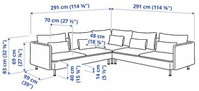 IKEA SODERHAMN Rohová sedací souprava, 6místná, Tonerud červená