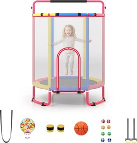 Costway Trampolína pro děti 154 cm 6 v 1 Dětská trampolína s gymnastickou
