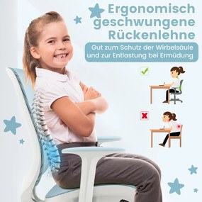 Costway Výškově nastavitelná dětská otočná židle s brzdou sedadla, ergonomická