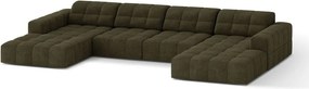 Khaki žinylková rohová pohovka (do "U") Chicago – Cosmopolitan Design