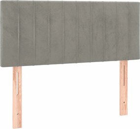 Box spring postel s matrací světle šedá 100x200 cm samet 3127595