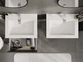 Mexen Orio, koupelnová skříňka 60 cm s umyvadlem Otis, 1 zásuvka, grafitová matná/bílá matná, 91A10-06023-1-BF66-W18M01