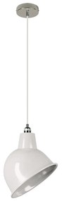 creative cables Závěsná lampa s textilním kabelem, stínidlem broadway a kovovými detaily Barva: Bílá