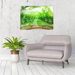 Obraz - Výhled na tropickou zahradu (70x50 cm)